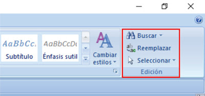 Microsoft Word: Pestaña de inicio e Insertar.