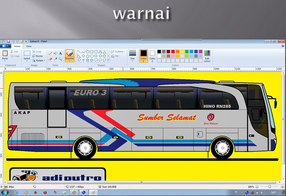 desain: "Langkah-Langkah membuat gambar bus menggunakan aplikasi paint"