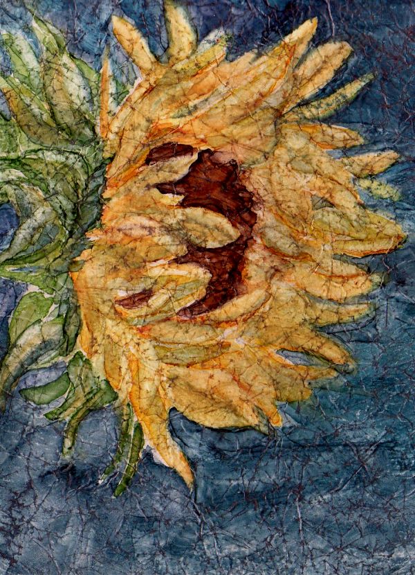 ArtByCrain: Faux Batik Sunflower