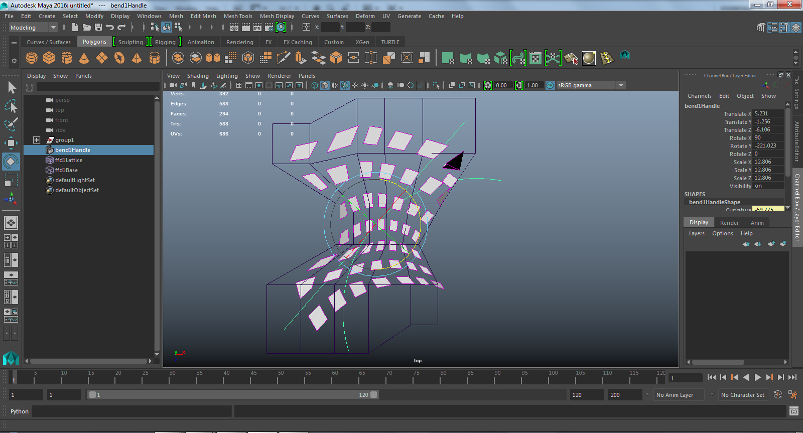 T-arch Lab: Maya Tutorial- Deformers (Part 02)
