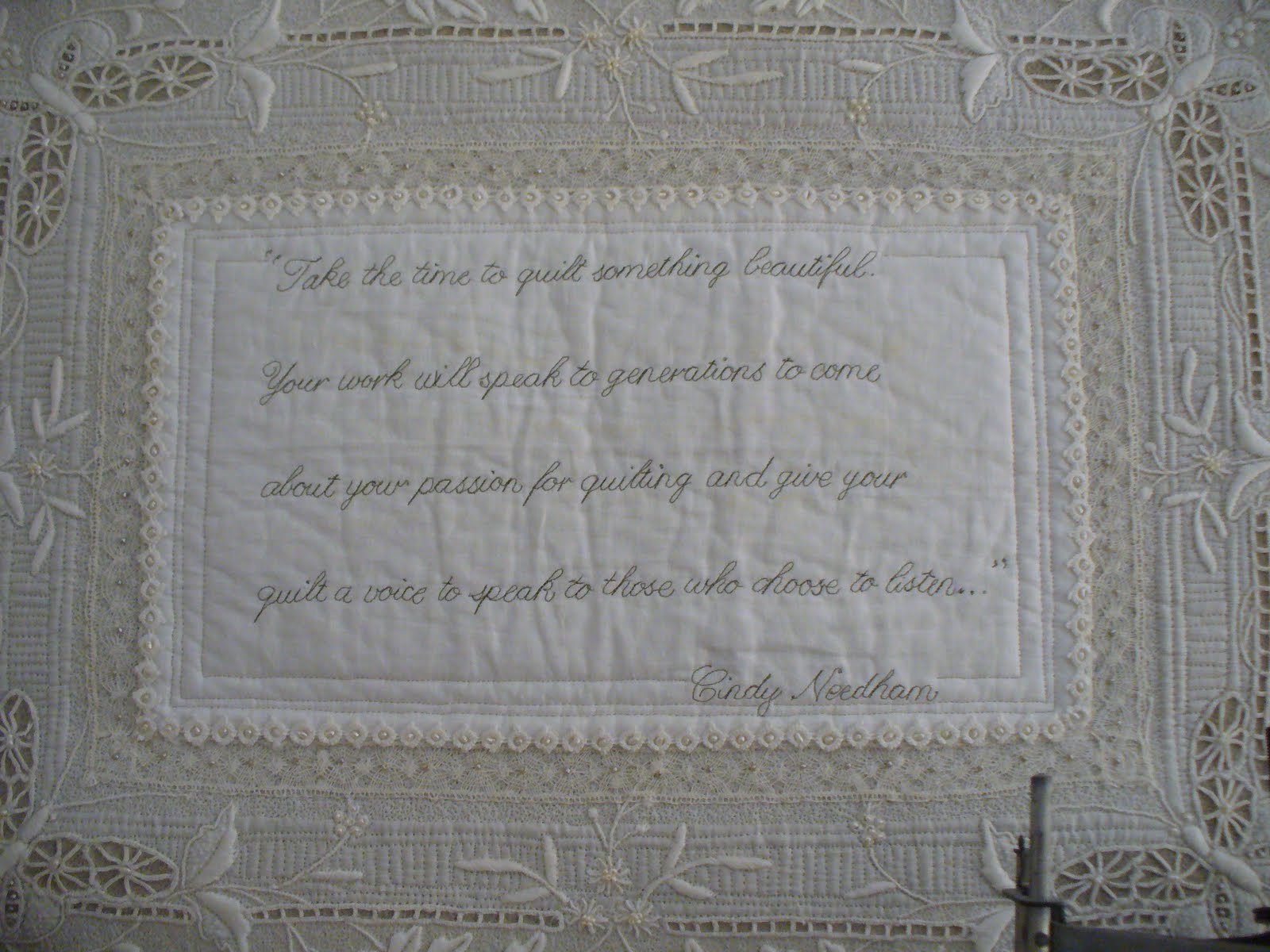 Cindy Needham: The Nuns Quilt...finishing touches