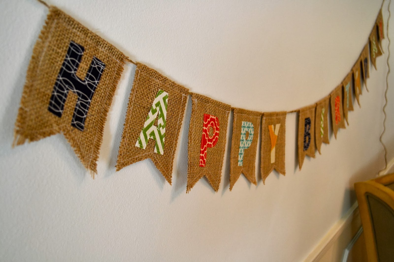 elliebellie handmade: burlap happy birthday banner