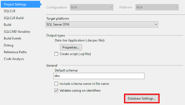 Software Development: Set default filegroup for Microsoft Database project