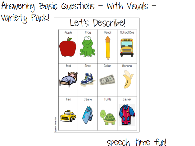 Answering Basic Questions - With Visuals! VARIETY PACK! - Speech Time ...