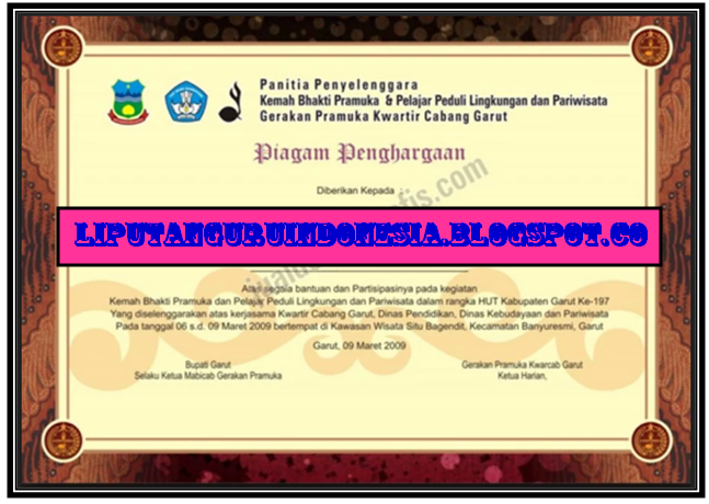Download Contoh piagam penghargaan telah mengikuti kegiatan pramuka ...