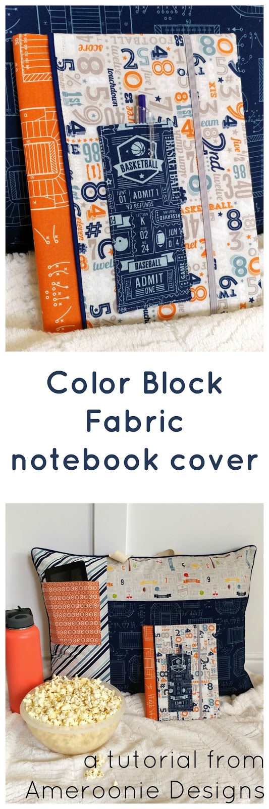 Ameroonie Designs: Color Block Fabric Notebook Cover Tutorial