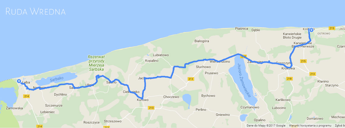 To miejsce na mapie: Ze Świnoujścia na Hel. Rowerowa trasa R10. Łeba - Hel