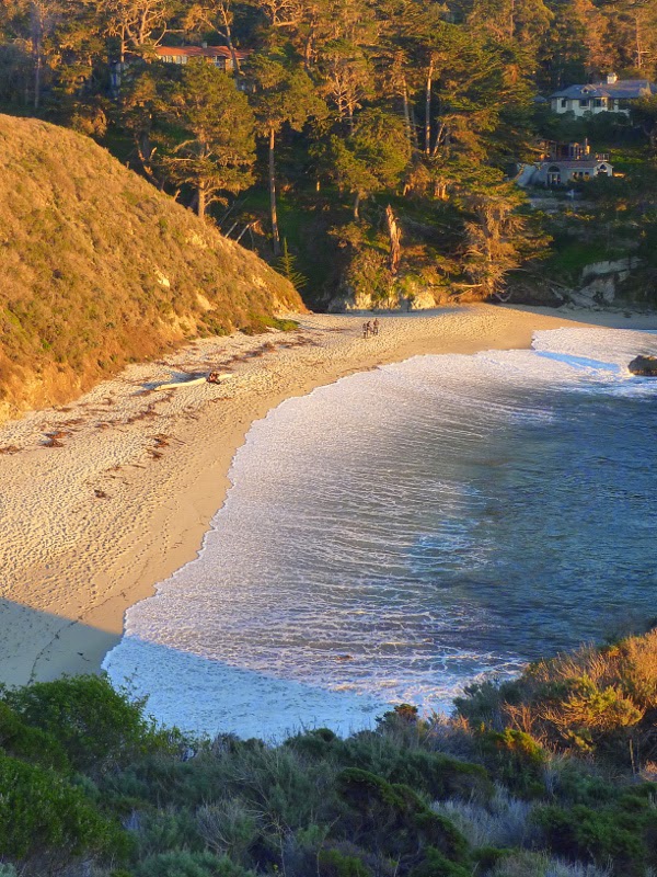 Trailing Ahead: Staircase hiking to Gibson Beach, surrounded by granite ...
