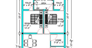 Architectural House Plans: Ground Floor Plan 25'-6" x 58'-9" | Covered Area 1315 sqft | 146.11 ...