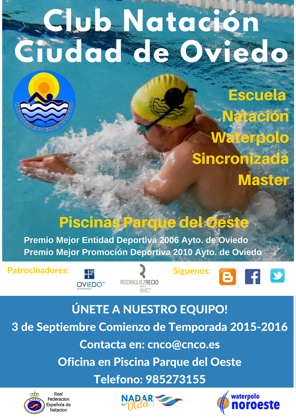 CLUB NATACIÓN CIUDAD DE OVIEDO: COMIENZO DE TEMPORADA 3 DE SEPTIEMBRE