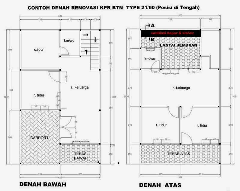 Denah Rumah Minimalis Type 21 | Modern Design Property