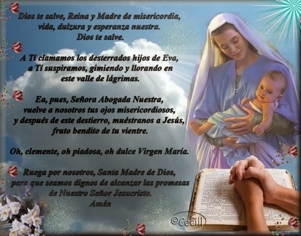 ® Santoral Católico ®: ORACIÓN DE LA SALVE A LA VIRGEN MARÍA