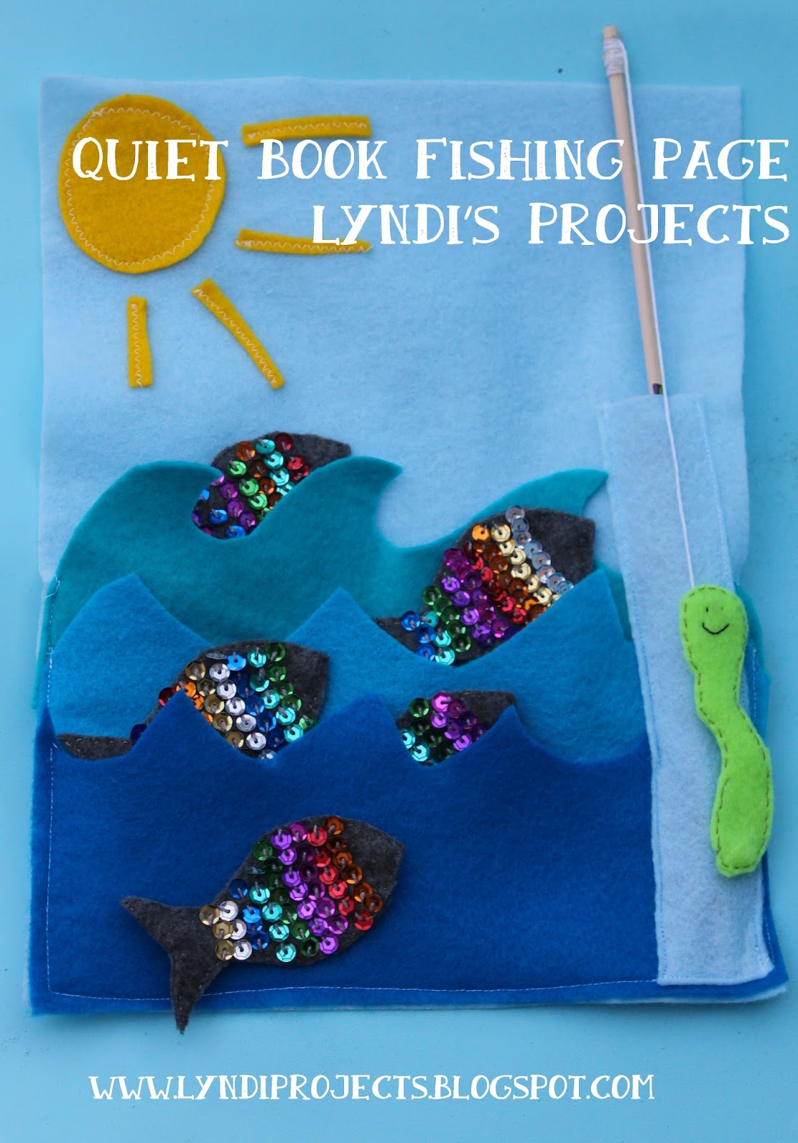 Lyndi's Projects: Quiet Book Part 2 - The Fishing Page