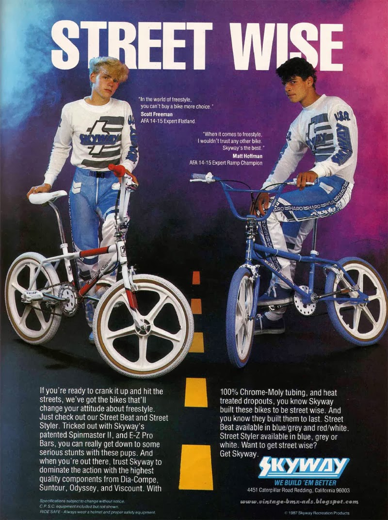 Vintage BMX Ads: STREET WISE (Scott Freeman, Matt Hoffman) SKYWAY