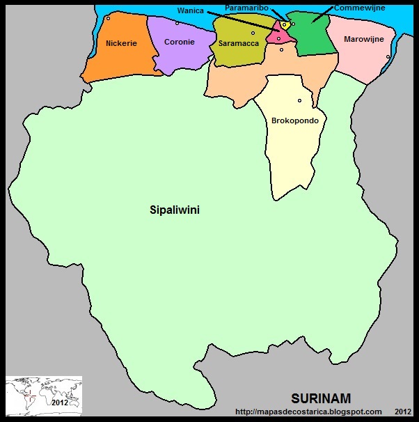 SURINAM, America | MAPAS DE