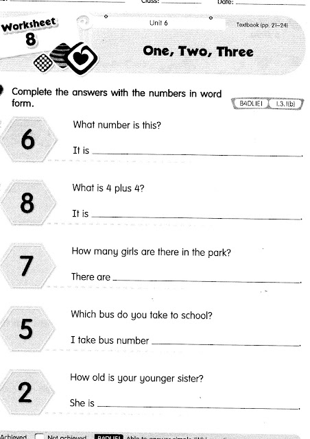 KSSR English Year 1: Exercise