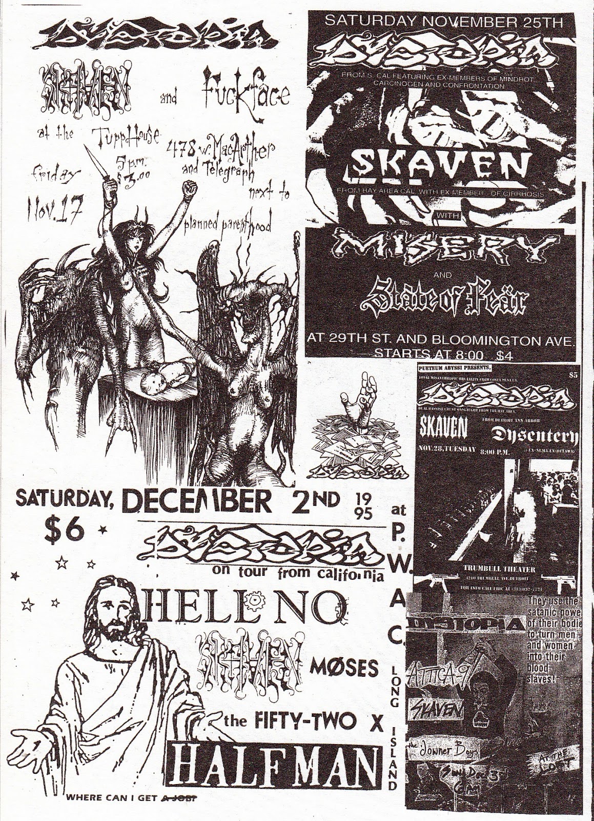 Terminal Sound Nuisance: Skaven / Dystopia "S/t" split Lp 1996