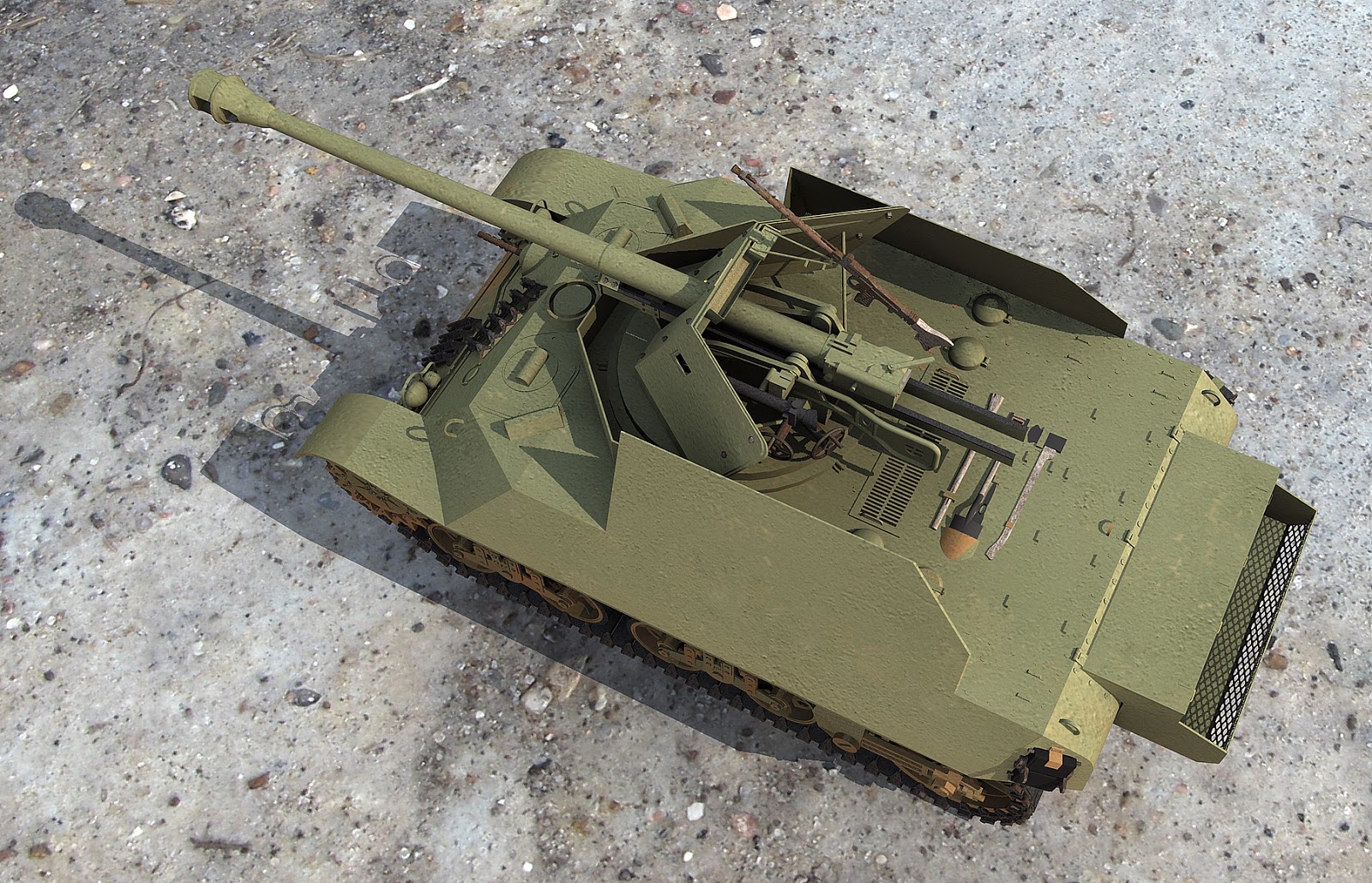 SketchUP Power 草圖力量: STUART-PAK (M3A3 with 7.5cm Pak 40 Gun) Southern ...