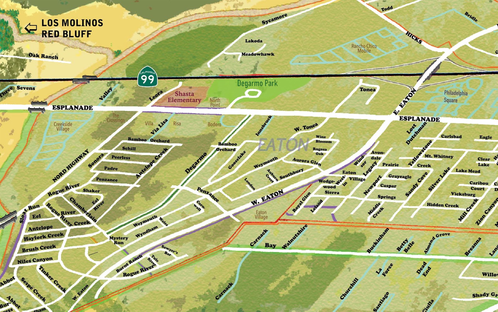 Mapa Jeff Cartography: Chico, California Panoramic Map