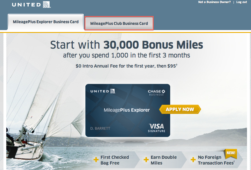 FLY101: UA MileagePlus Explorer Business Card 50,000 Bonus Miles核卡禮（首年免年費）