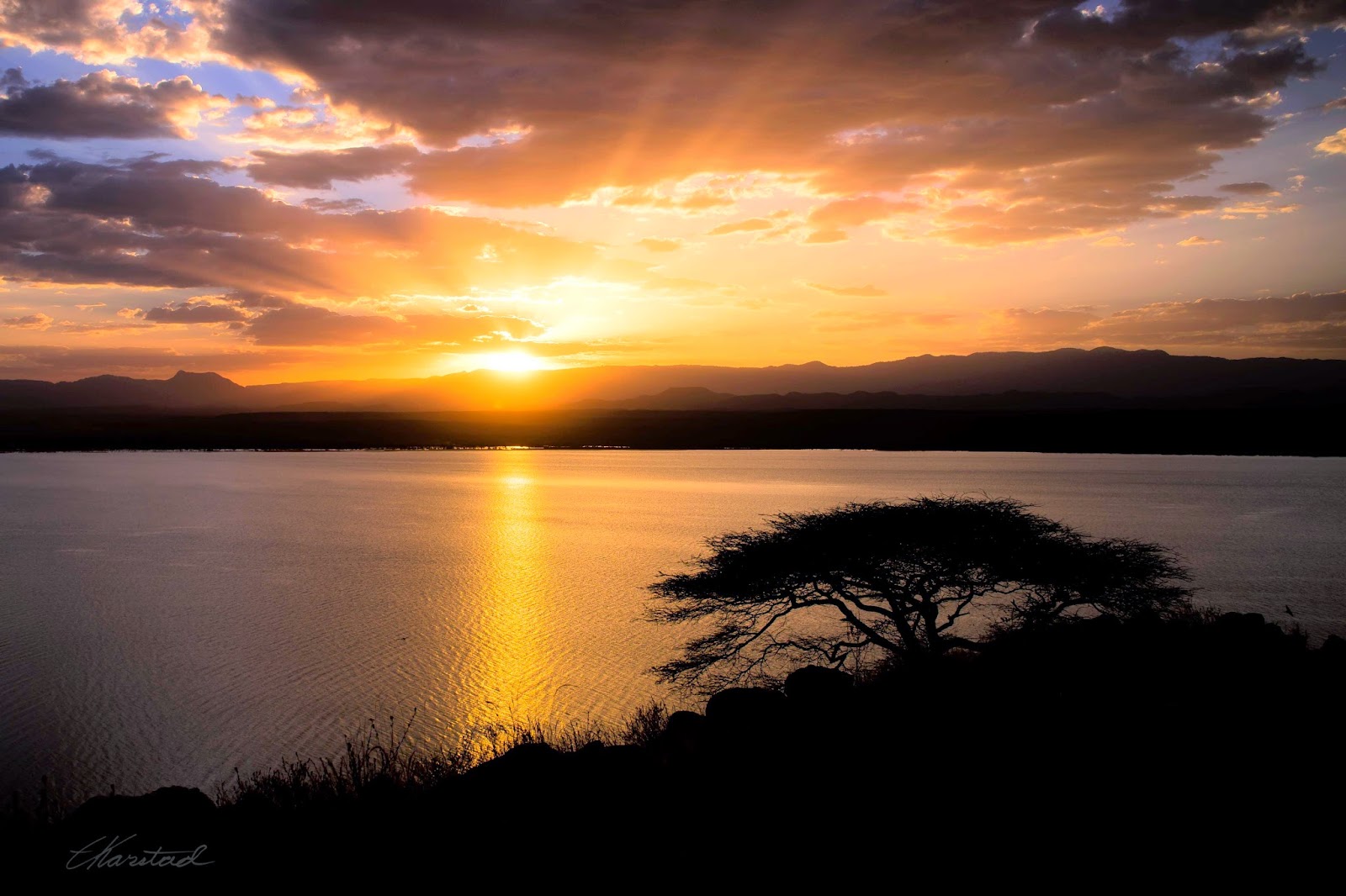 Elsen Karstad's 'Pic-A-Day Kenya': Sunset over Lake Baringo Kenya