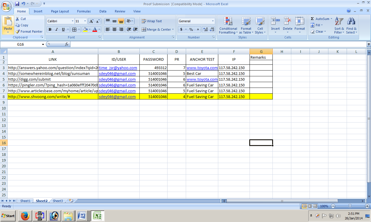 On Line Task: Article