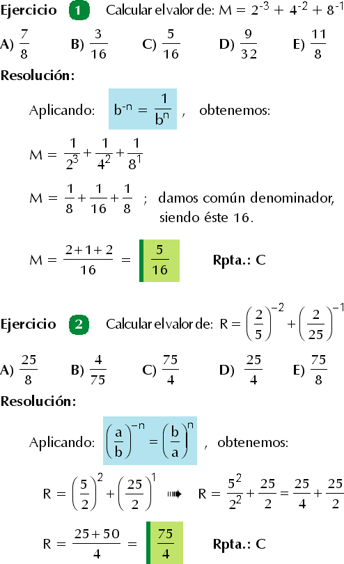 POTENCIAS CON EXPONENTE NEGATIVO EJEMPLOS Y EJERCICIOS RESUELTOS DE ...