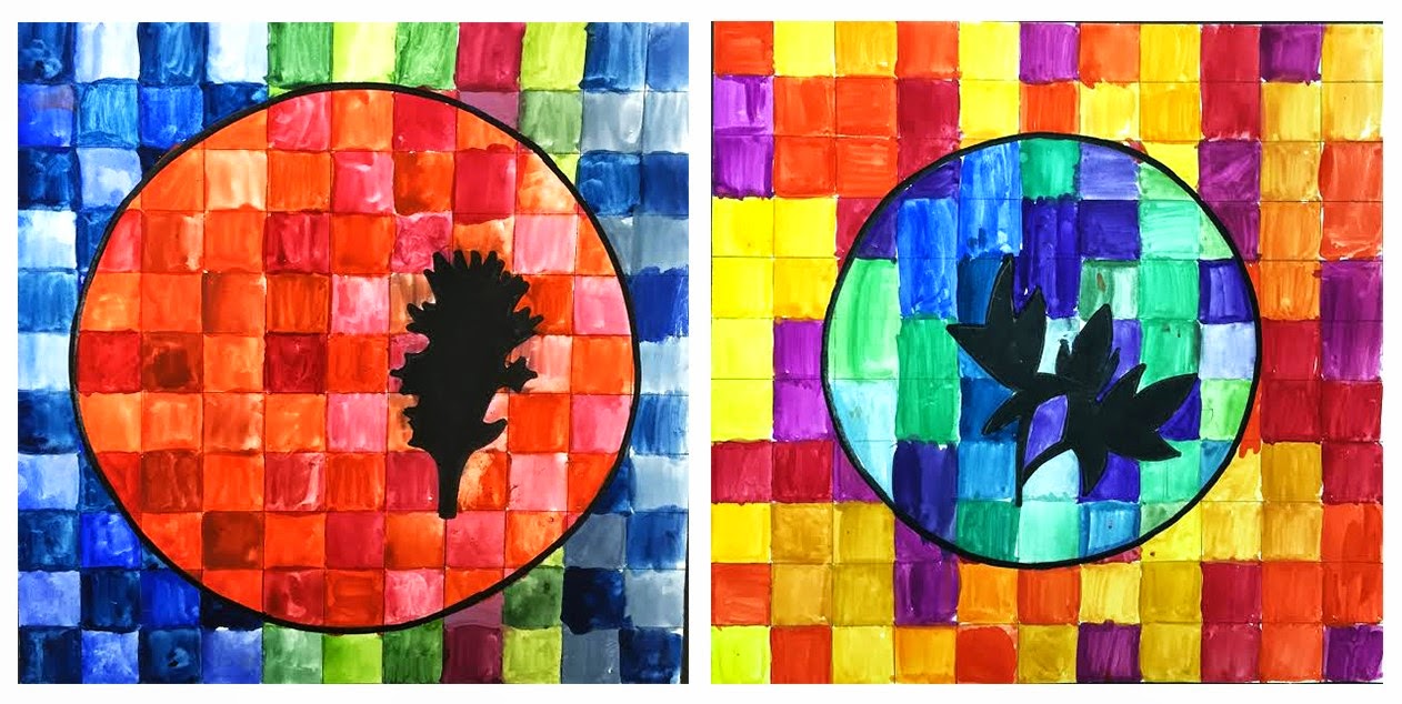 The Art Kingdom: Warm and Cool grid painting