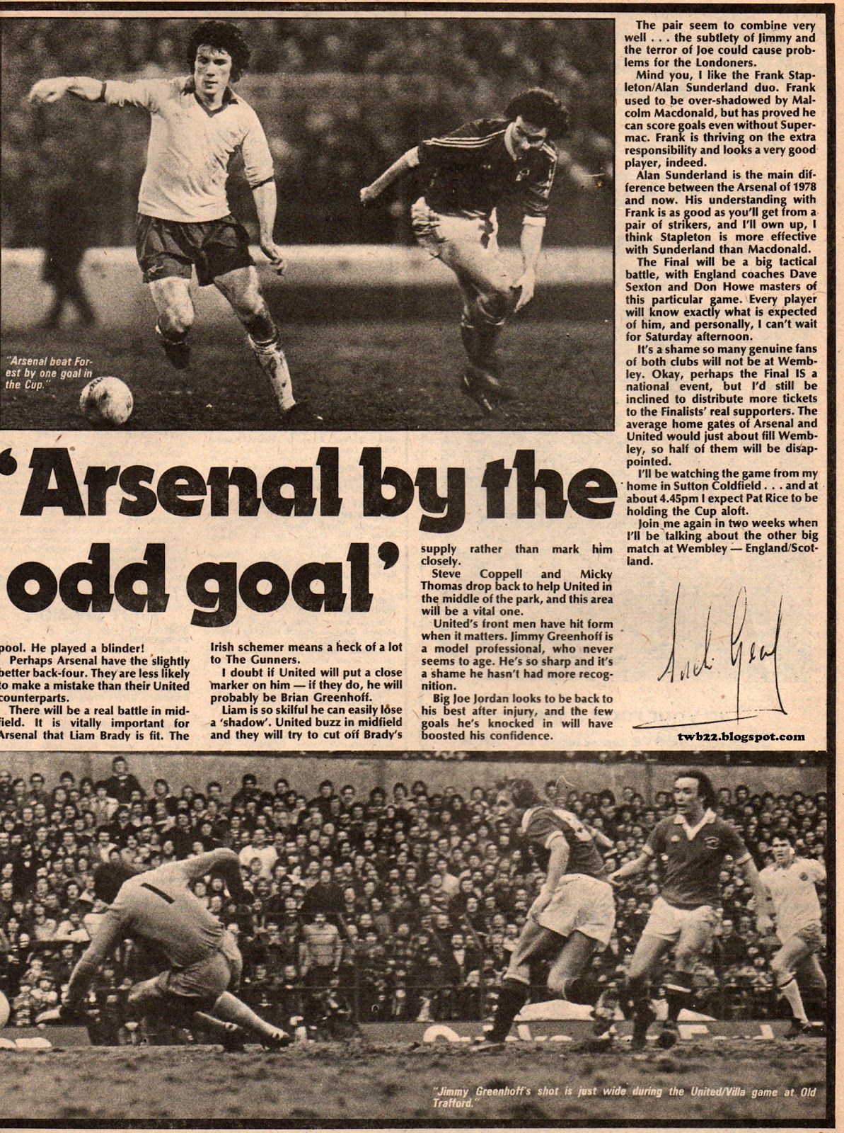 Ceret Sports: English Leagues the 70s: Arsenal Manchester United FA Cup ...
