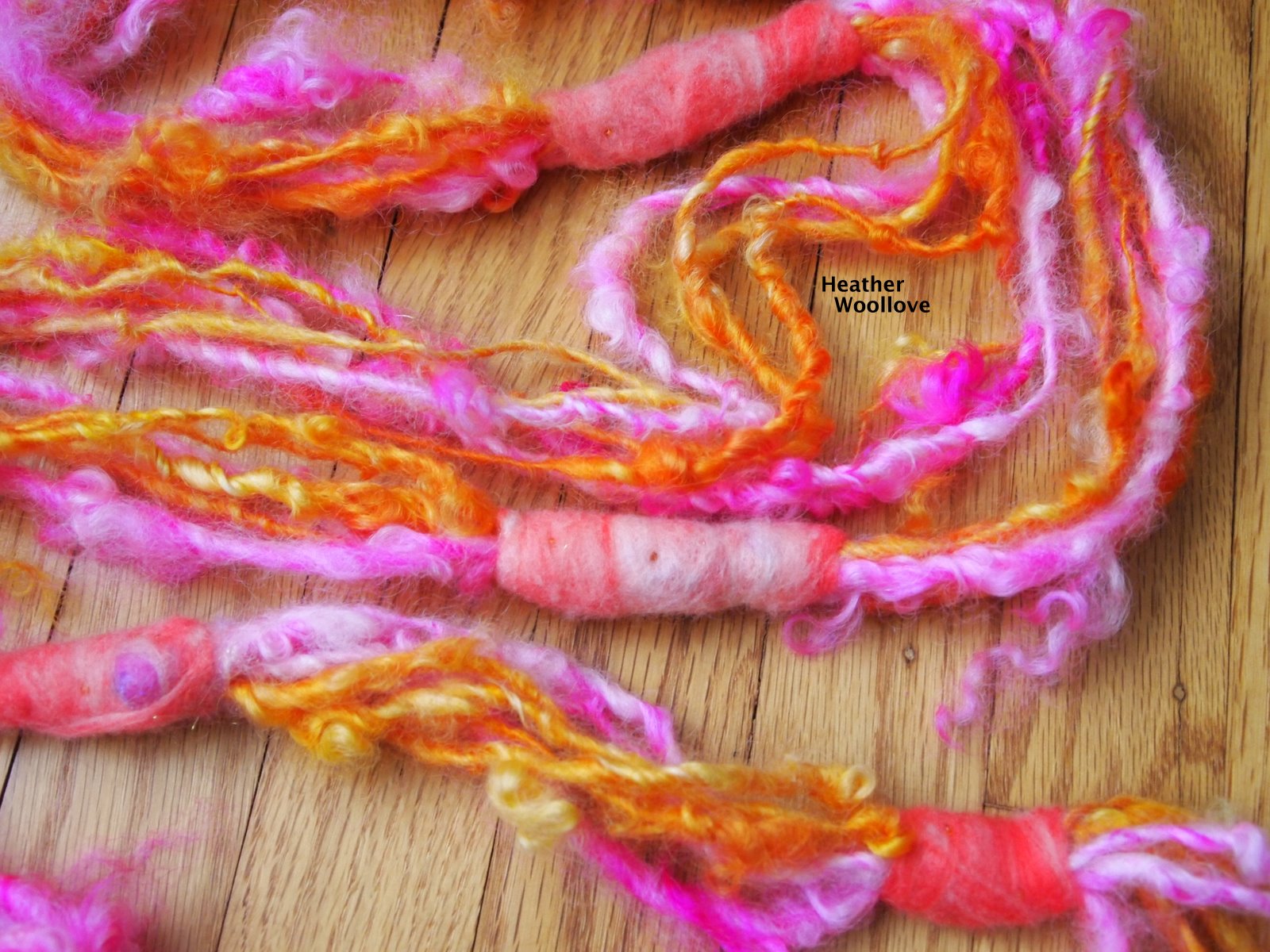 Wool love-functional fiber art: Felted Hand-Spun Yarn Scarf