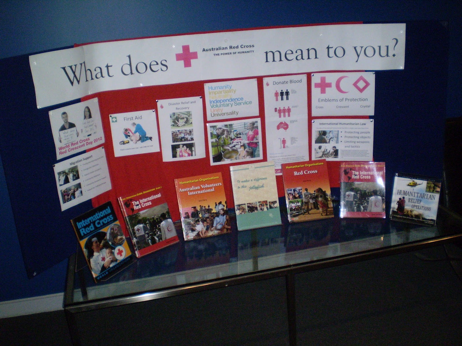 Canning College Library Displays: World Red Cross Day