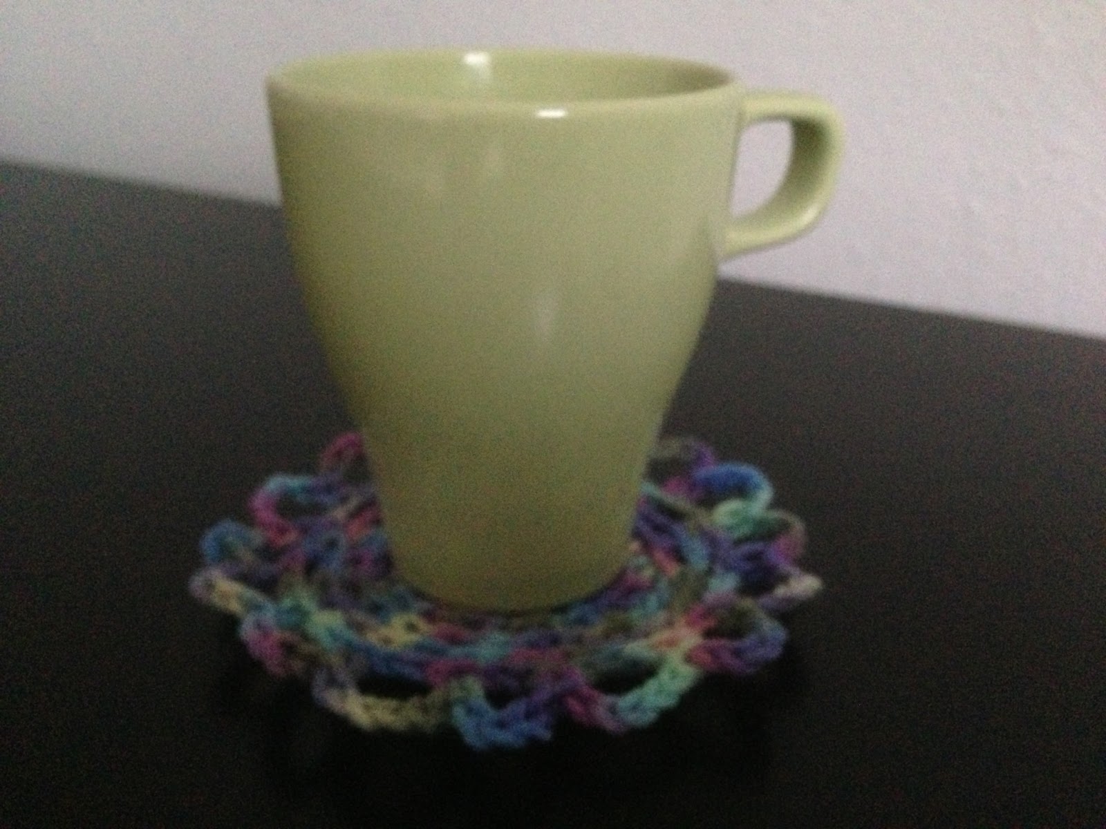 Coffee cup mat/ crochet chain&single knot tutorial1
