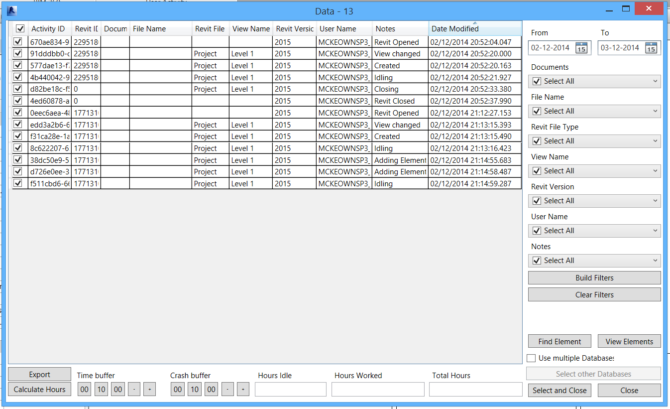 Revit Add-Ons: User Activity Add-in – Timesheet Tracking & Delta Change ...