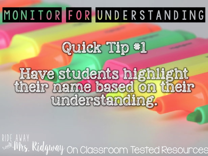 How To Monitor What Your Students Understand... | Classroom Tested ...