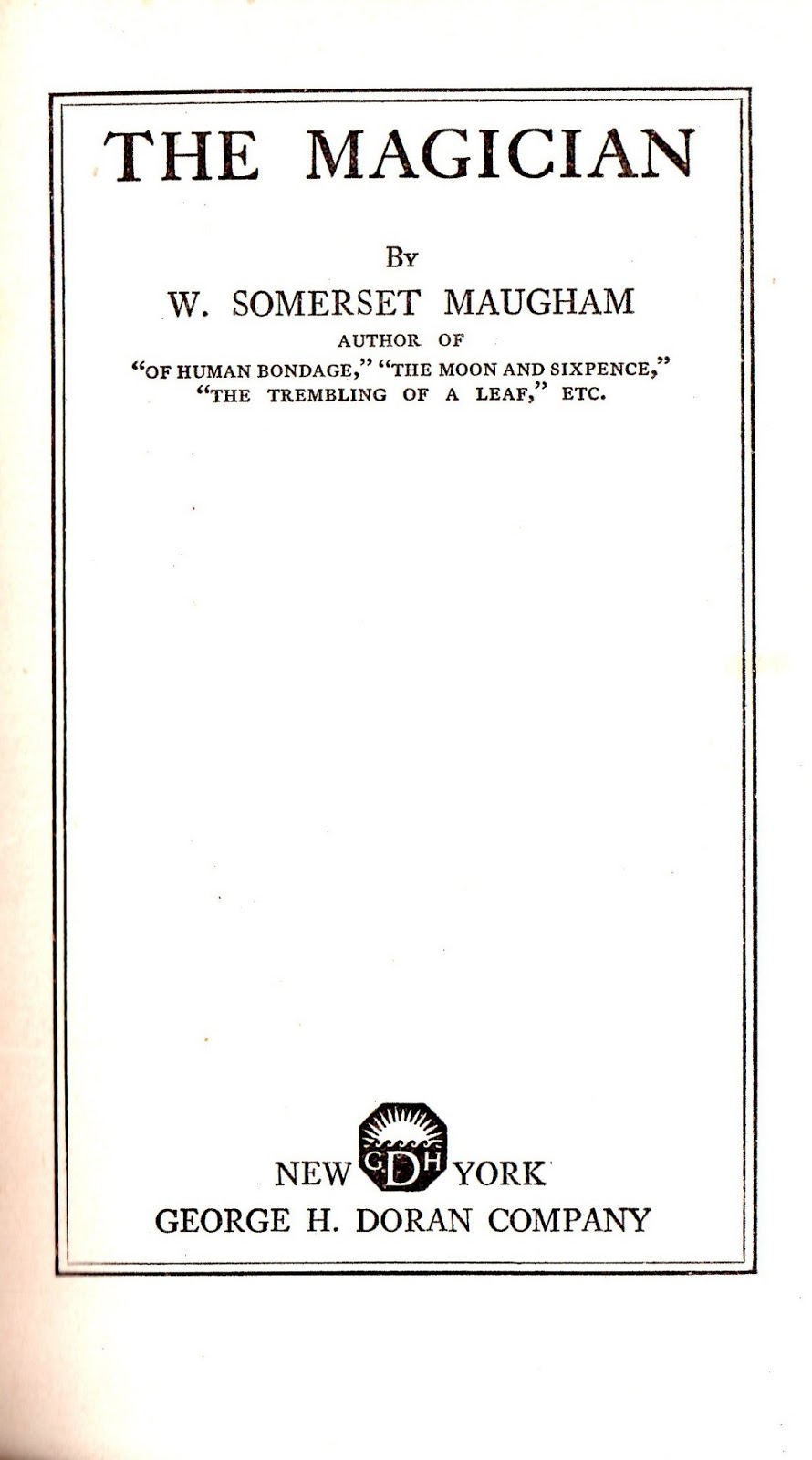 The Magician - W. Somerset Maugham