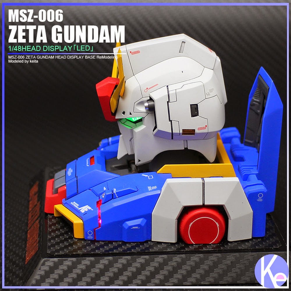 Custom Build: 1/48 Zeta Gundam Head Display Base with LED