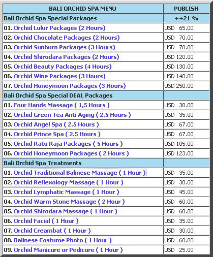 Bali Orchid Spa | baliholi