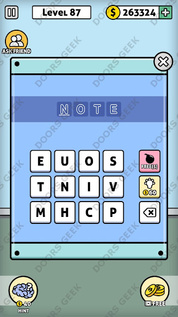 Escape Room: Mystery Word Level 87 Answer ~ Doors Geek