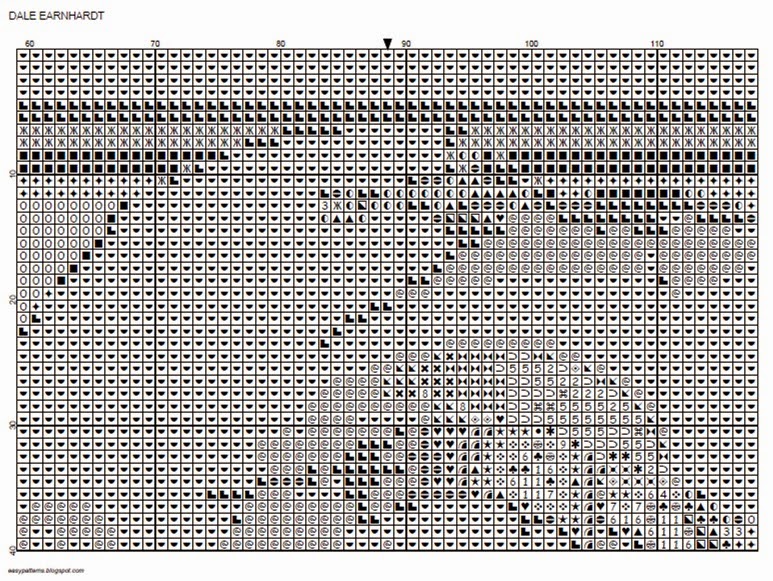 EASY PATTERNS: Dale Earnhardt cross-stitch pattern