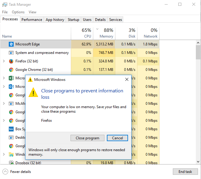 Microsoft Edge Memory Leak Microsoft Edge Memory Leak