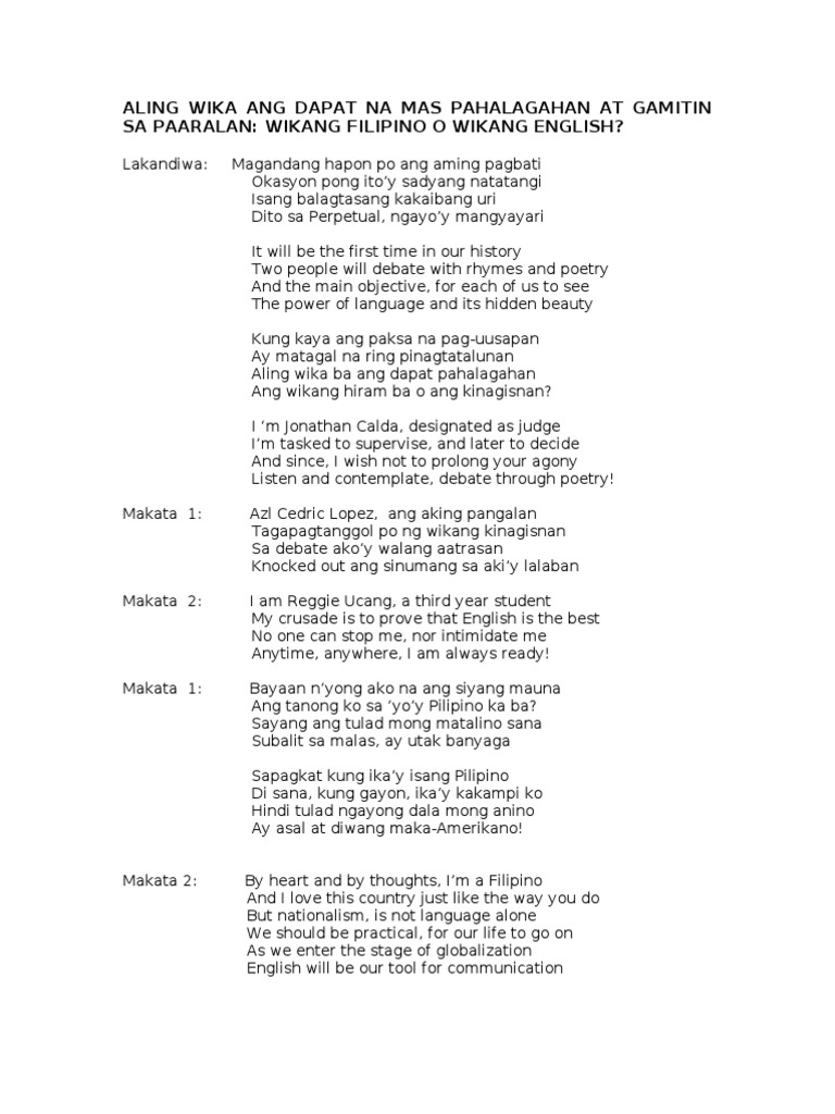 balagtasan piece - philippin news collections