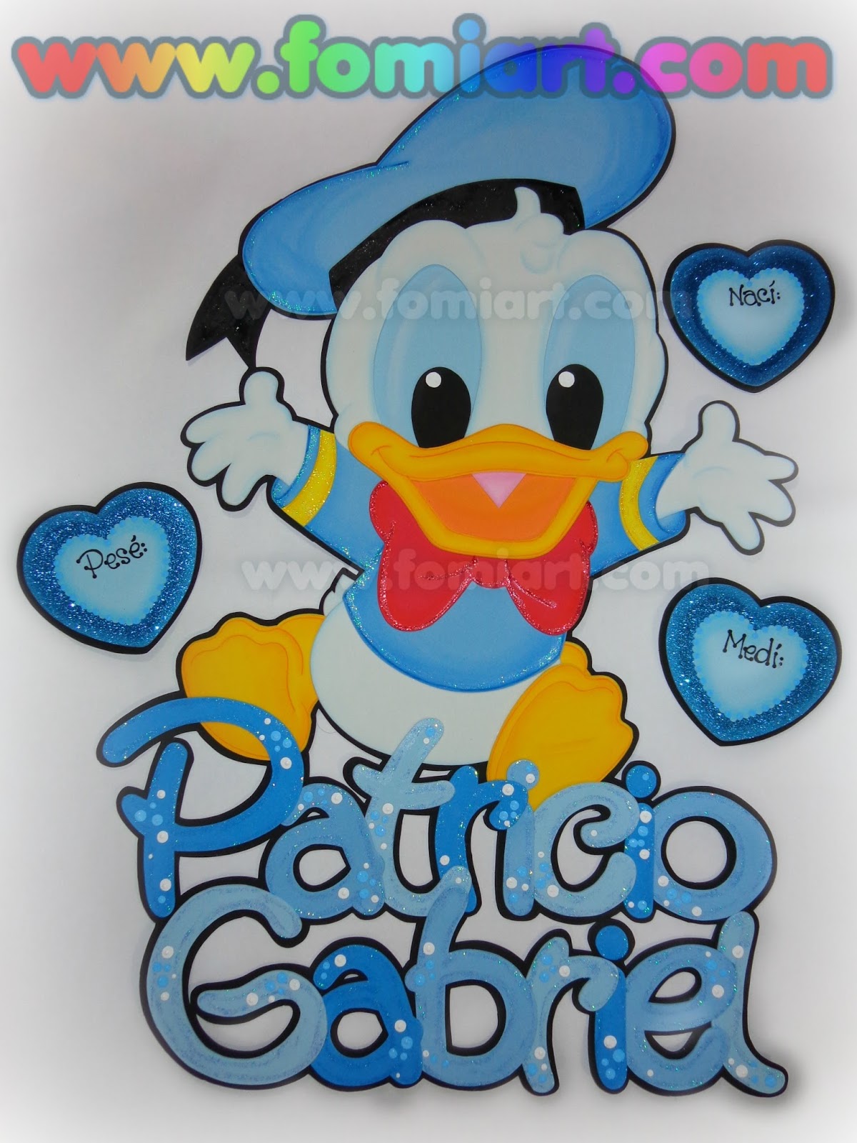 Letrero: Abrazo Donald Baby /Fomiart