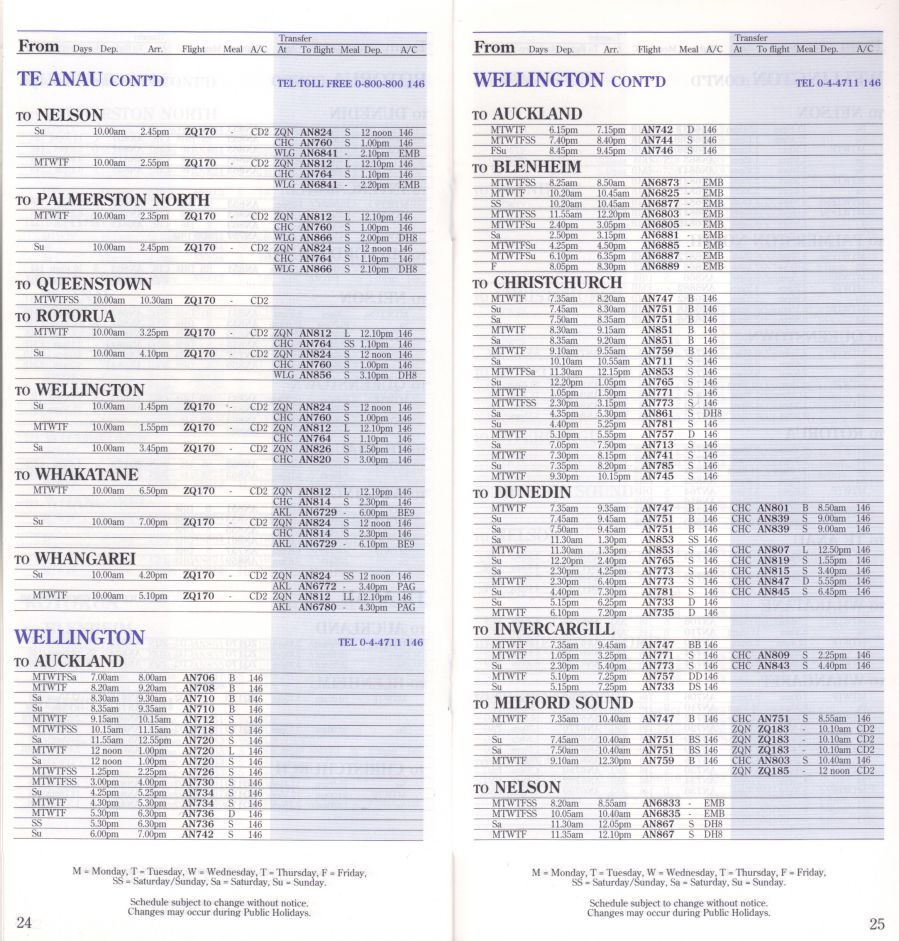 Airline memorabilia: Ansett New Zealand (1994)
