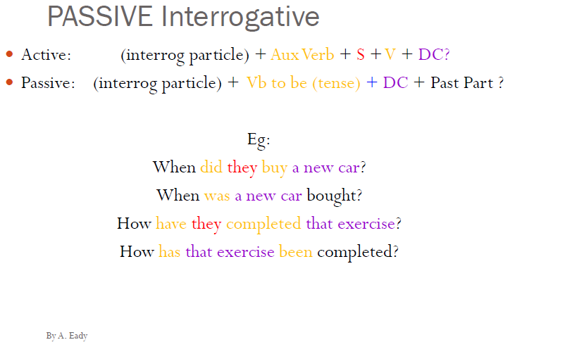 Mr. Eady's English Language Blog: Passive: interrogative & indirect ...