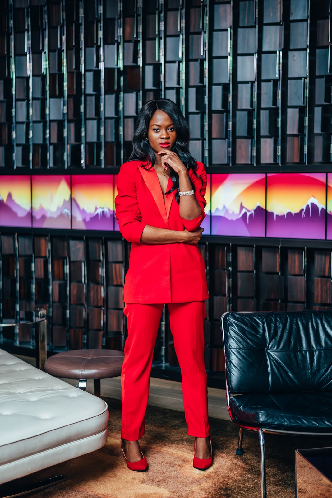 Red Power Suit for the New Year - Cranberry Tantrums