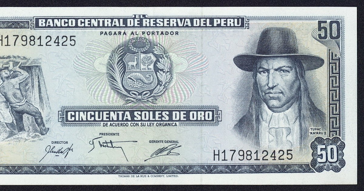 Peru 50 Soles de Oro banknote 1975 Tupac Amaru II|World Banknotes ...