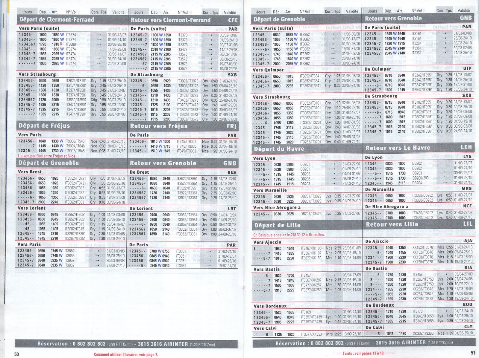 Airline memorabilia: Air Inter Europe / Air France (1997), Métropole