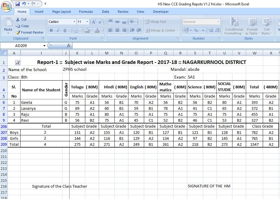 New CCE Grading Reports Software V1.4 for High School included Gender ...