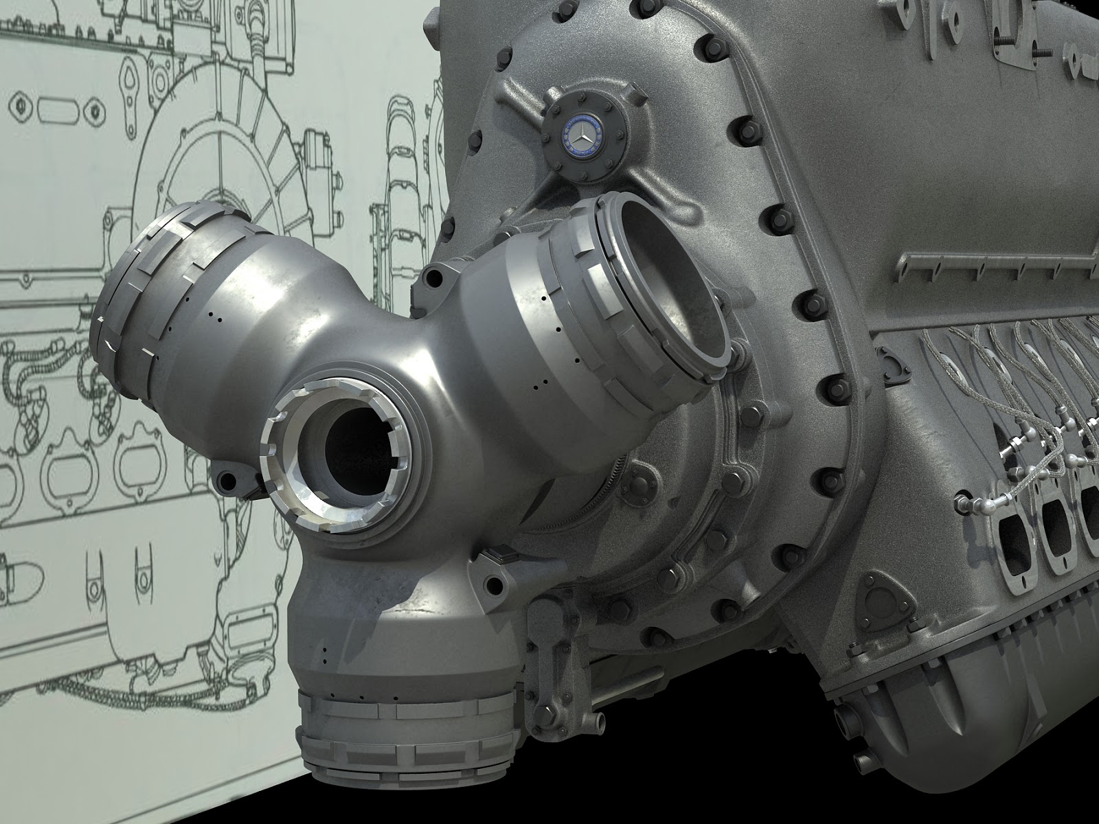 Luftwaffe Lovers: 3D MODELING: Messerschmitt Bf109, engine DB 605D ...