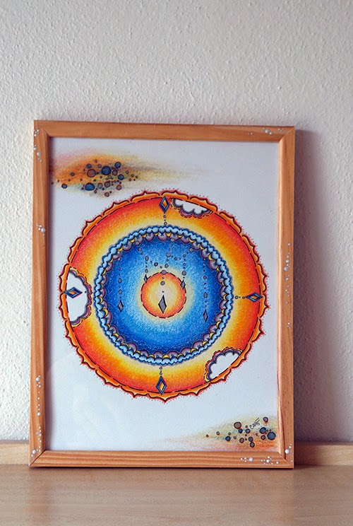 Catherine White's Sphere: Sluníčko a Měsíc - kresba pastelkami